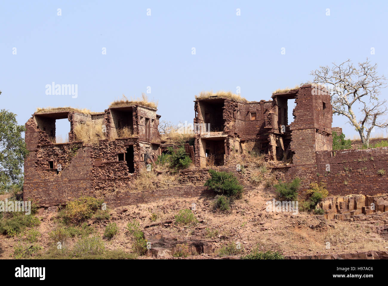 Ruins of thousand years old Narwar Fort Stock Photo - Alamy