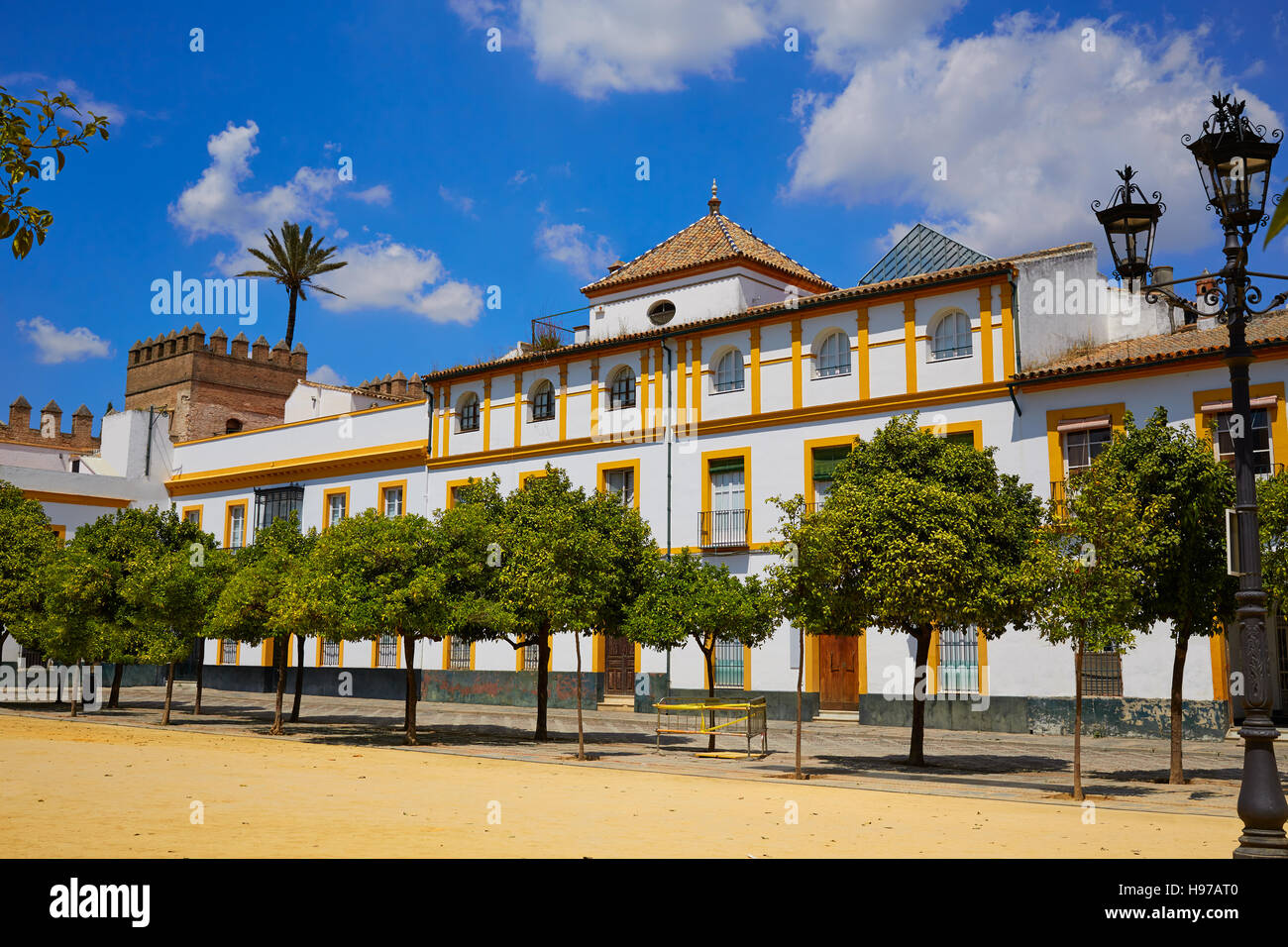 seville-real-alcazar-patio-de-banderas-sevilla-spain-andalusia-stock