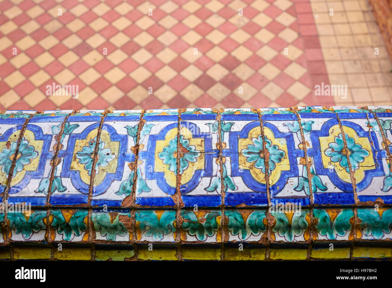 Seville Sevilla Plaza de Espana tiles Andalusia Spain square Stock ...
