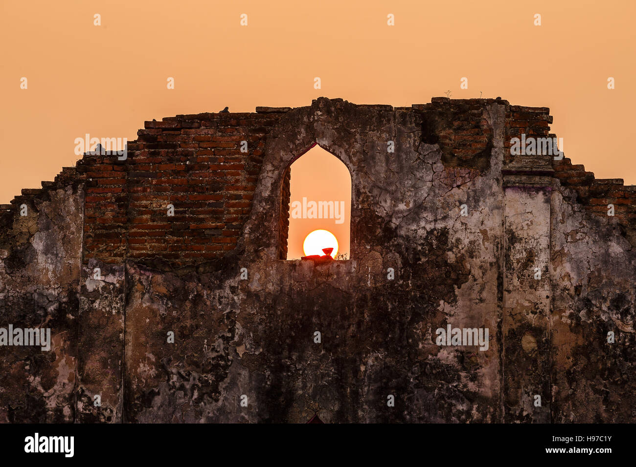 Brick wall sunset Stock Photo - Alamy