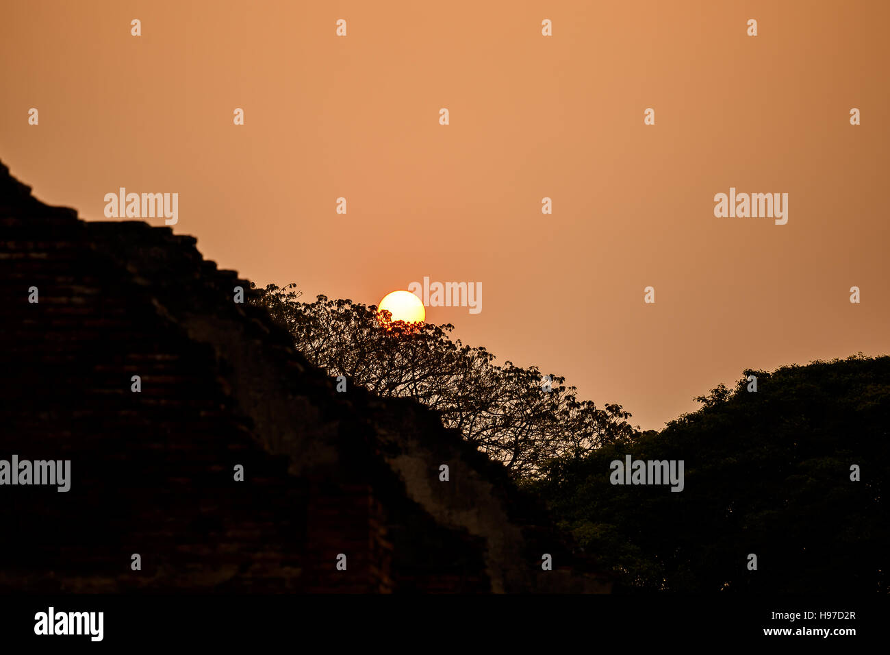 Brick wall sunset Stock Photo - Alamy