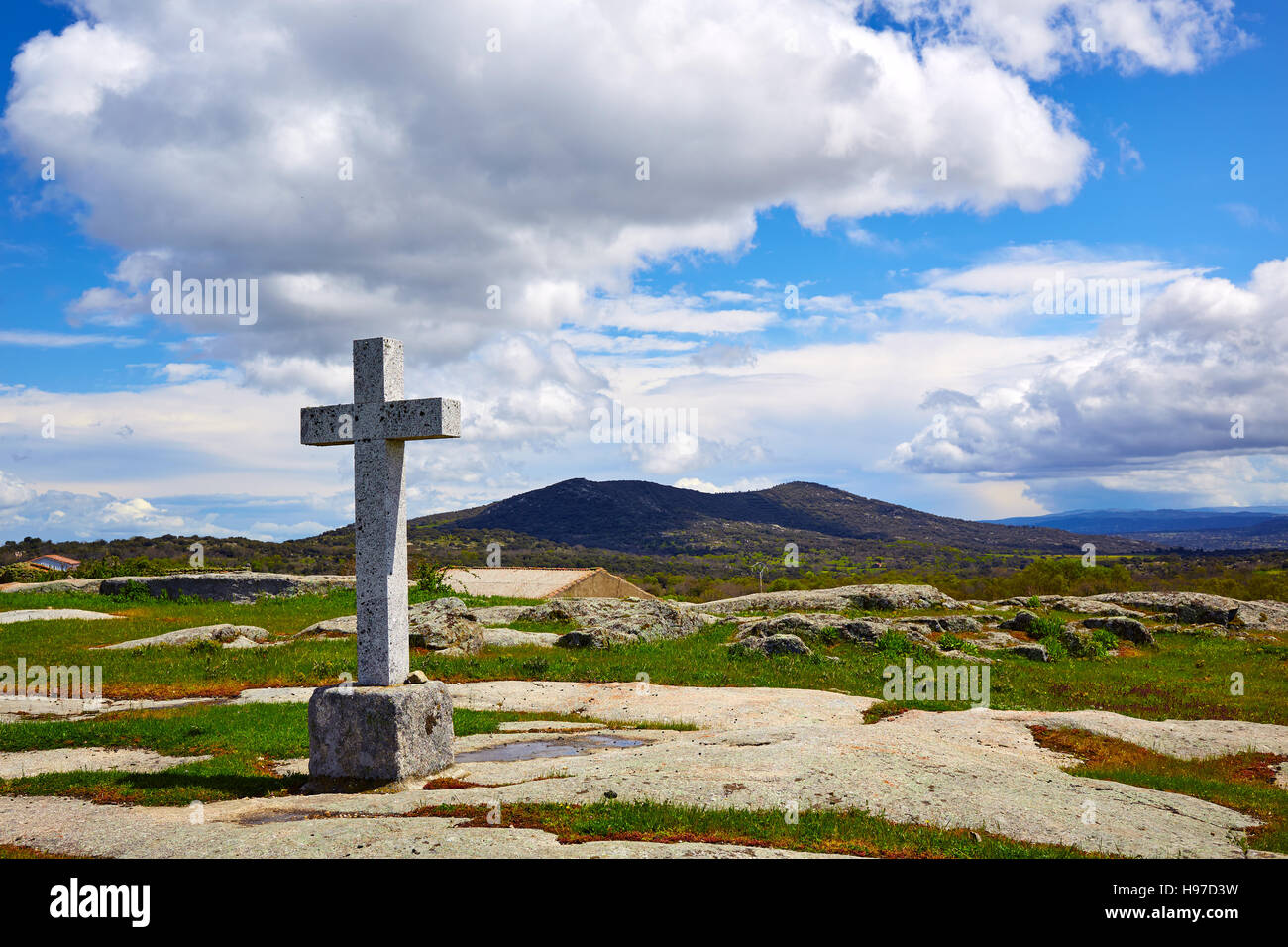 Nava de Bejar pilgrim stone cross in Salamanca by the Via de la Plata ...