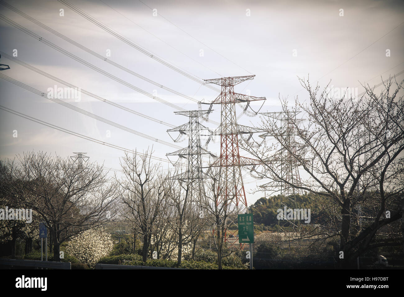 High voltage power pole Stock Photo - Alamy
