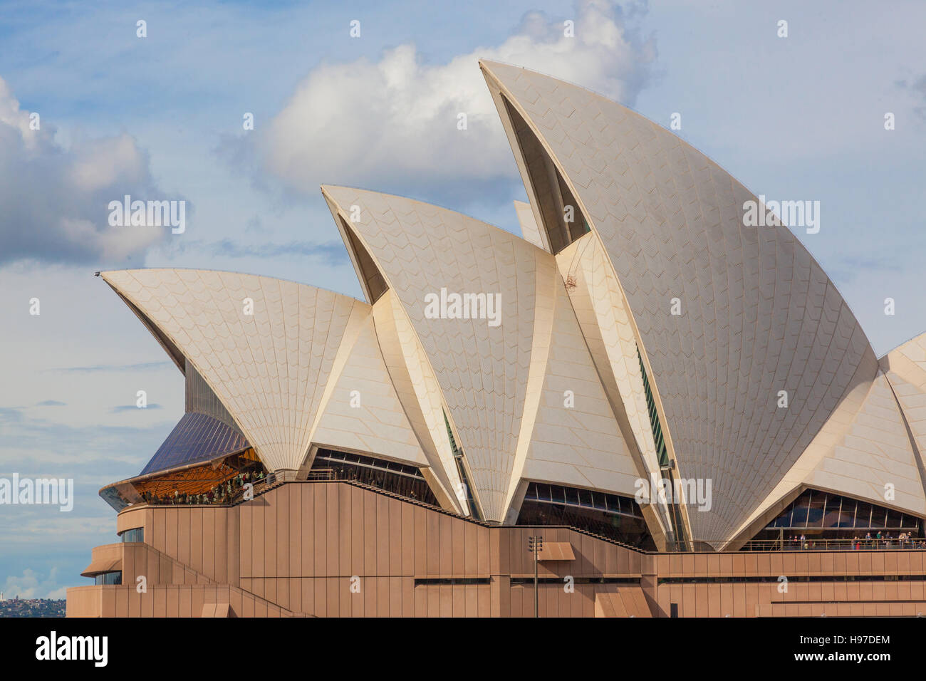 A detail of the interlocking roof or 'shells' of Sydney Opera House ...