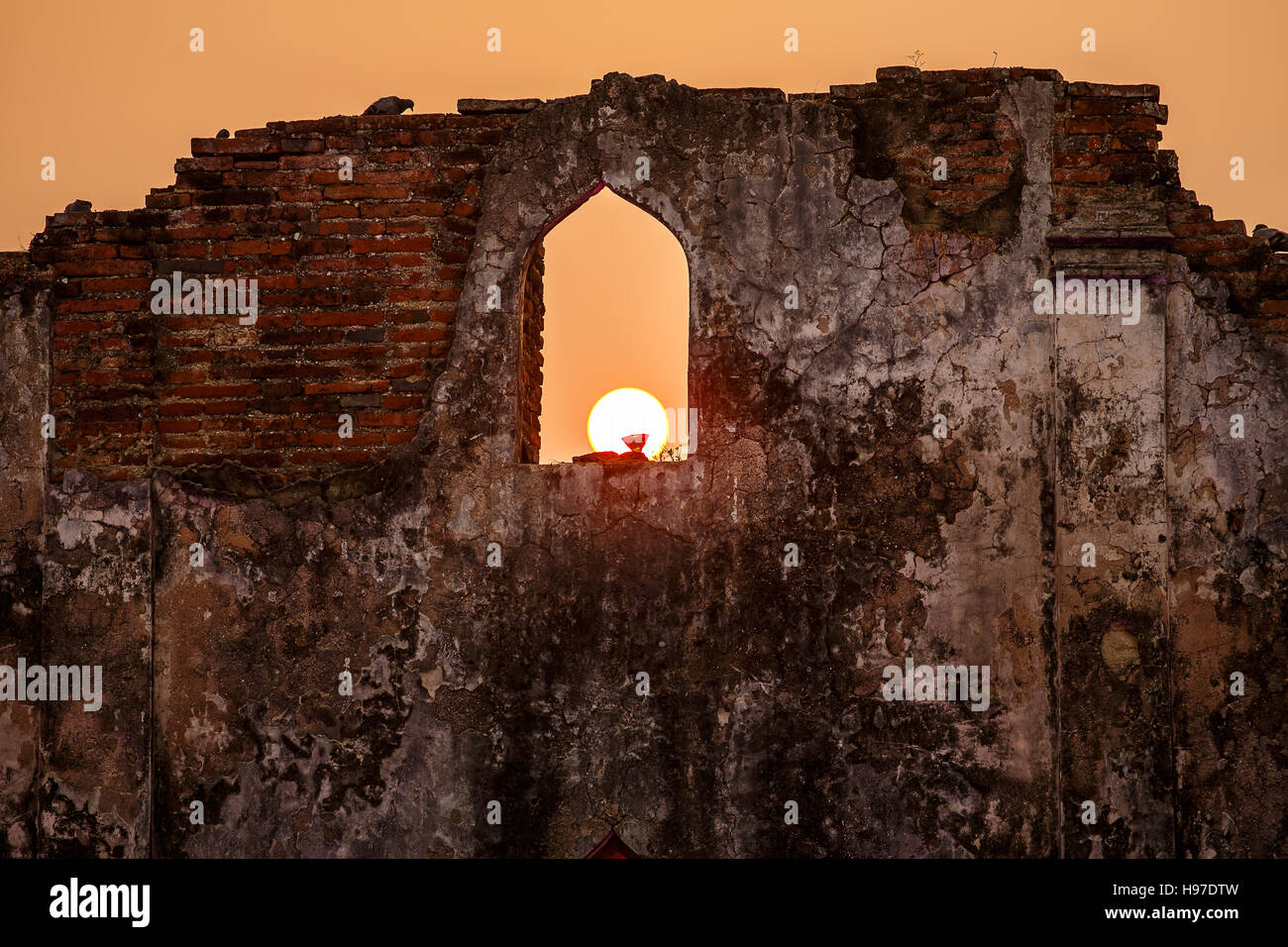 Brick wall sunset Stock Photo - Alamy