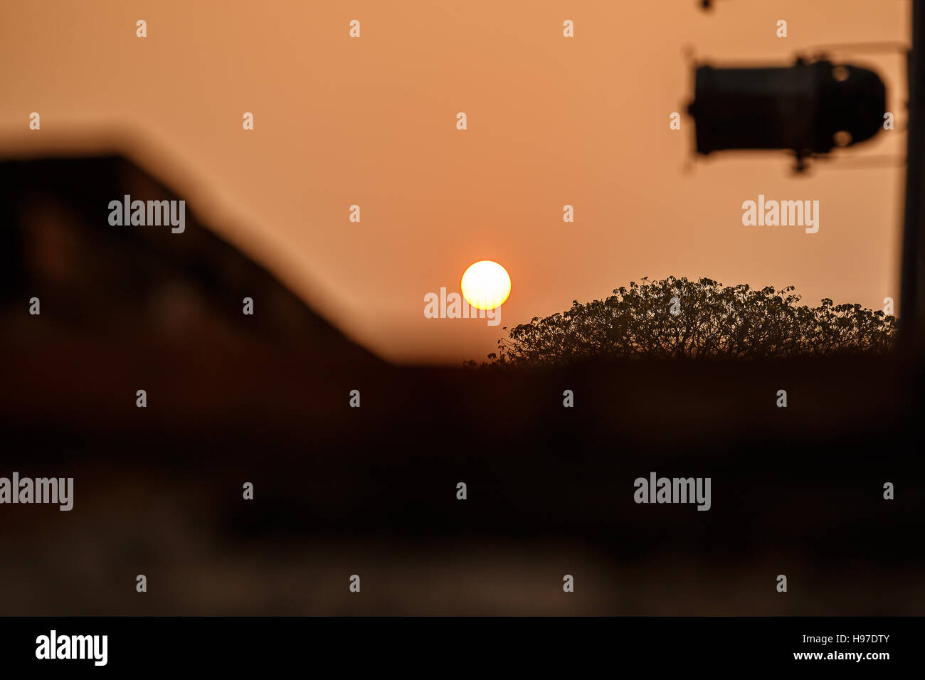 Brick wall sunset Stock Photo - Alamy