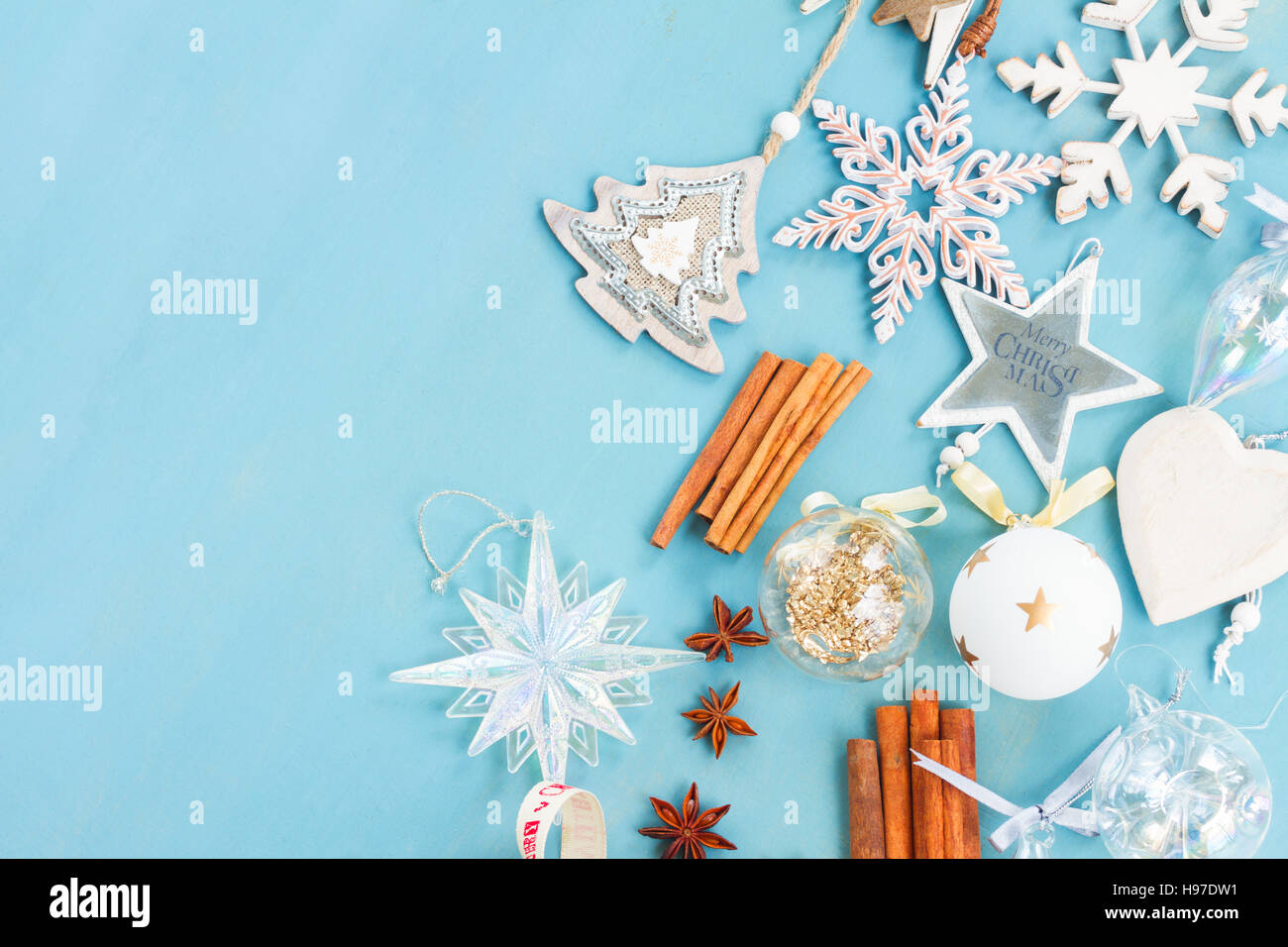 Blue and white christmas Stock Photo - Alamy