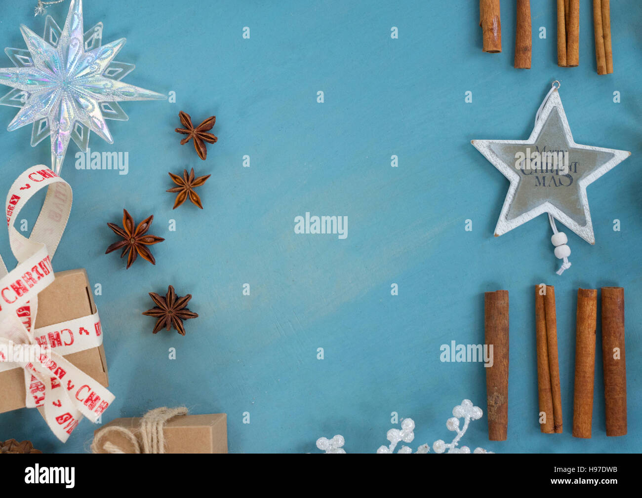 Blue and white christmas Stock Photo - Alamy