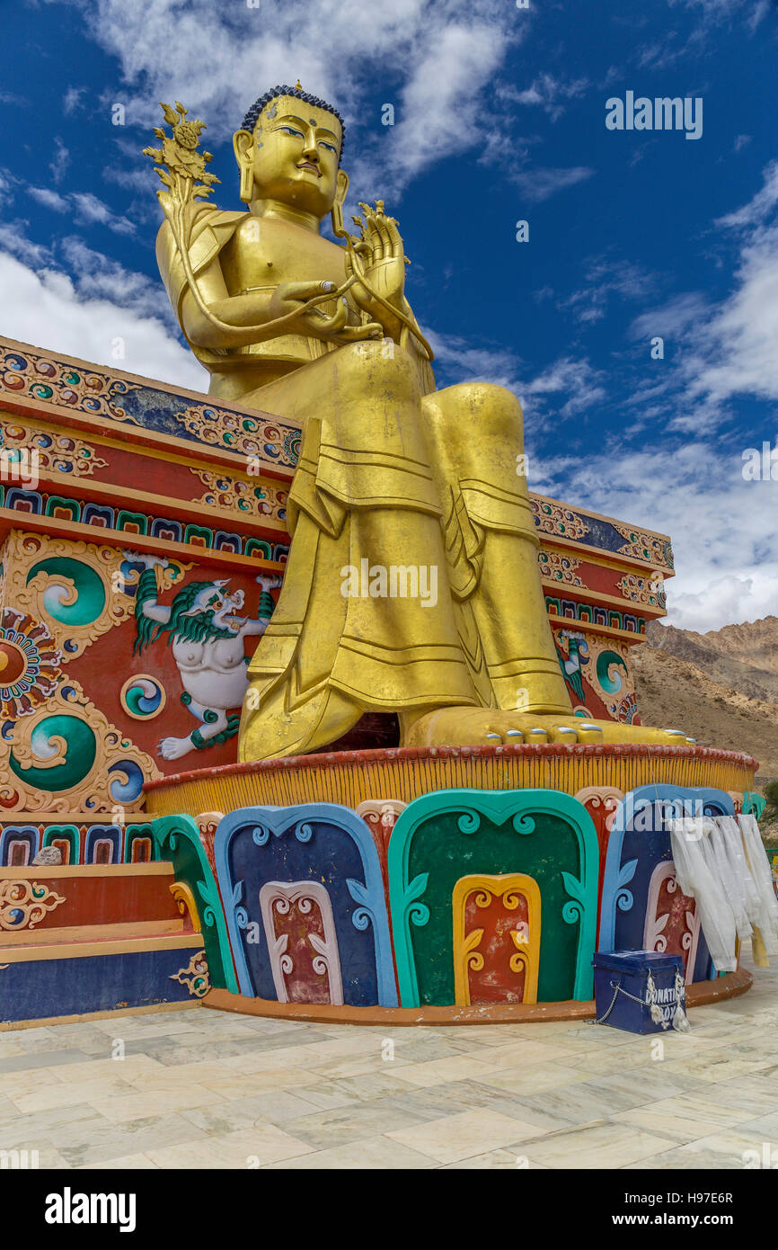 Giant gold Buddha at Likir Gompa, Ladakh Stock Photo - Alamy