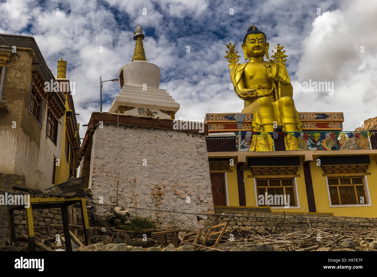 Giant gold Buddha at Likir Gompa, Ladakh Stock Photo - Alamy