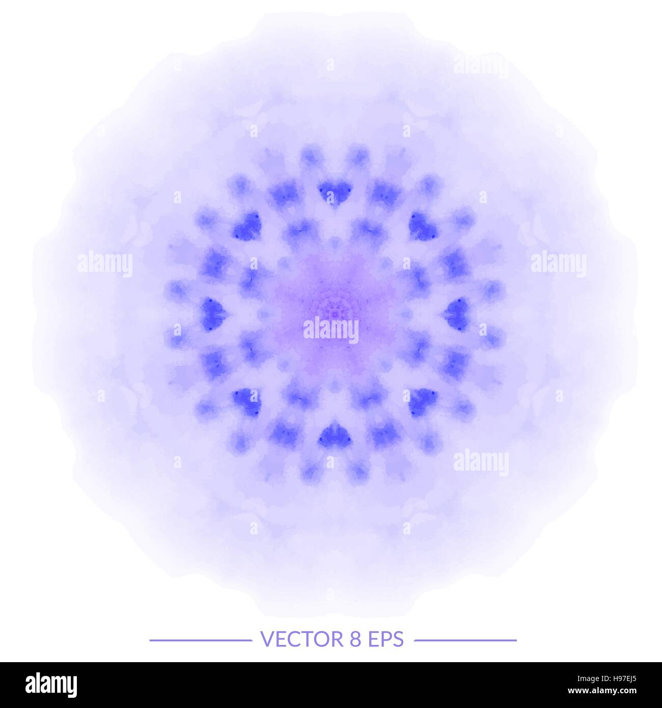 Vector hand drawn watercolor mandala pattern. Beautiful gentle ...