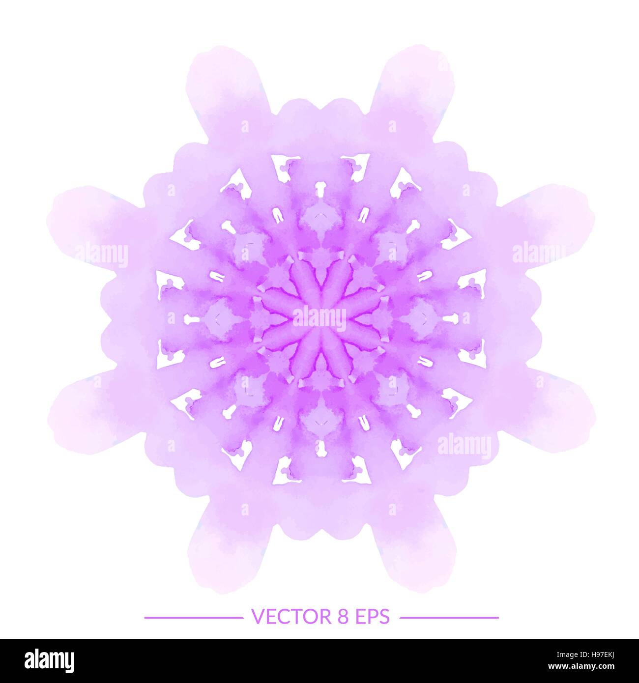 Vector hand drawn watercolor mandala pattern. Beautiful gentle ...