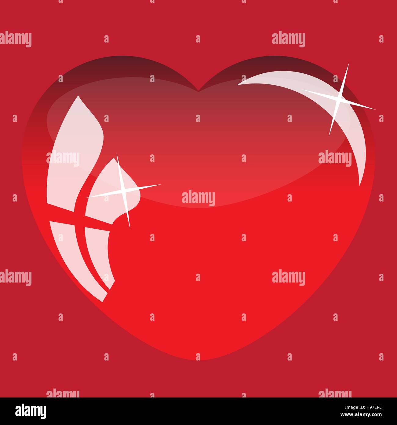 Postcard heart background. Vector illustration Stock Vector Image & Art ...