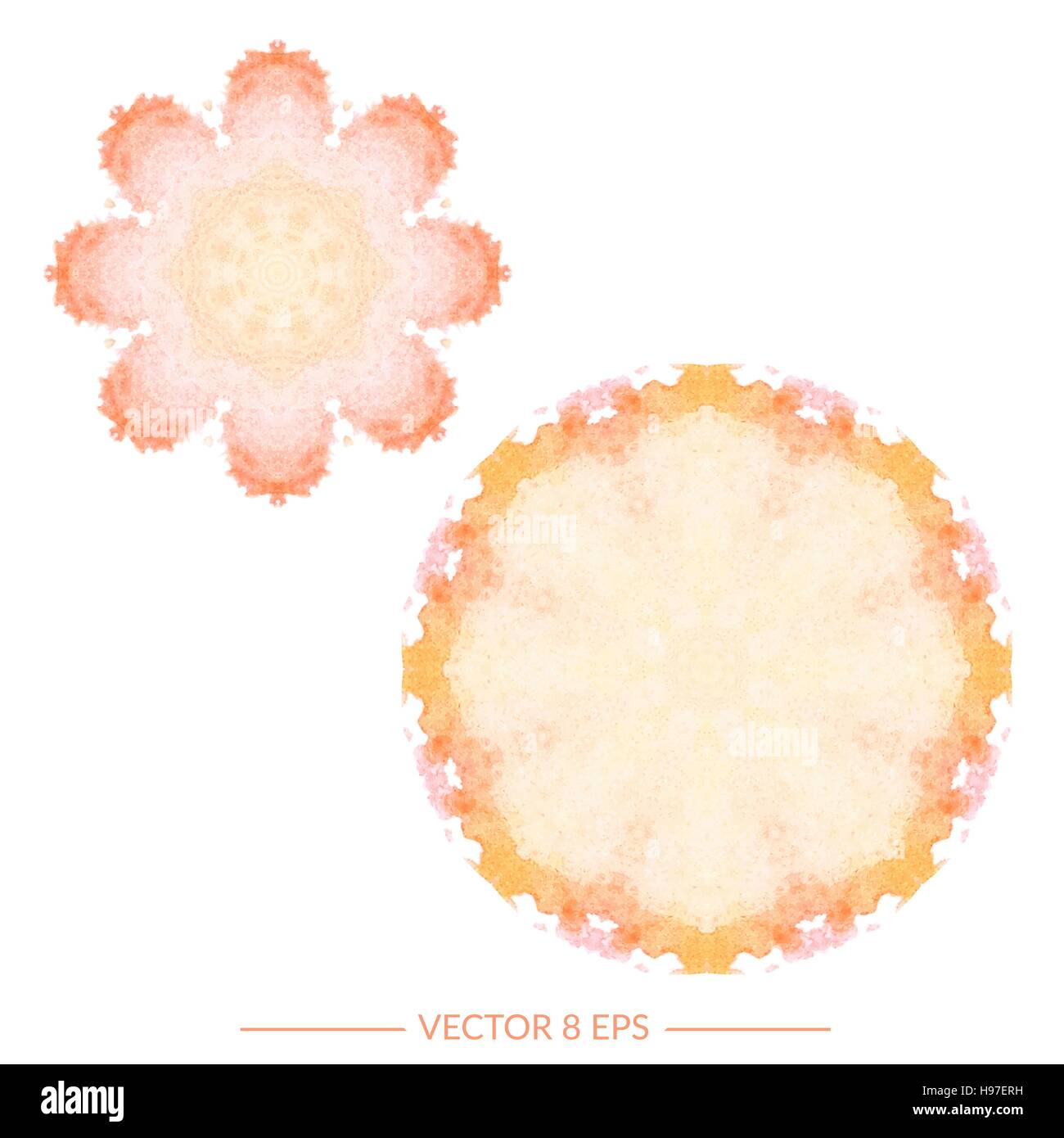 Vector hand drawn watercolor mandala pattern. Beautiful gentle ...