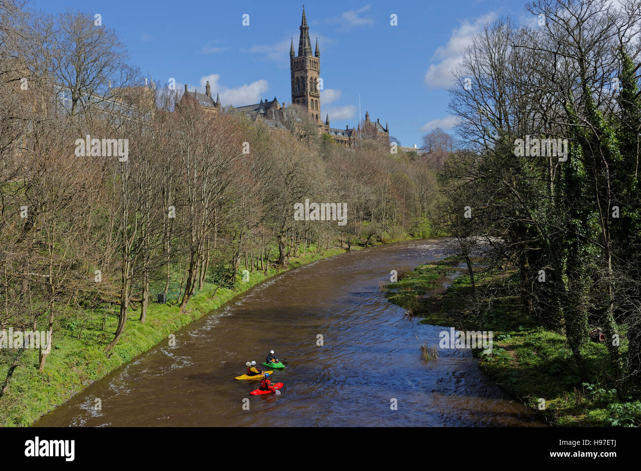 River Kelvin kayaks in the Park area of the city's affluent west end ...