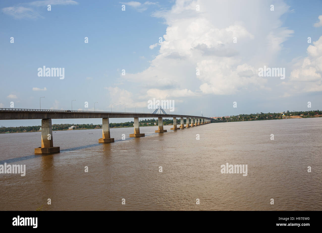 Bridge across the mekong river in mukdahan hi-res stock photography and ...