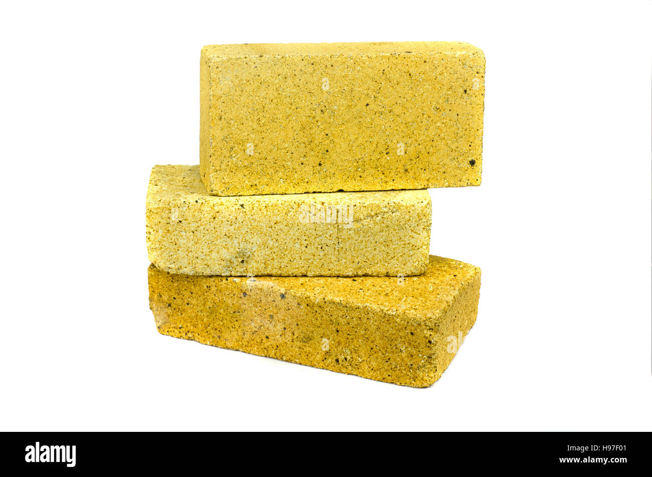 Three special bricks for furnace fireplace isolated on white background ...