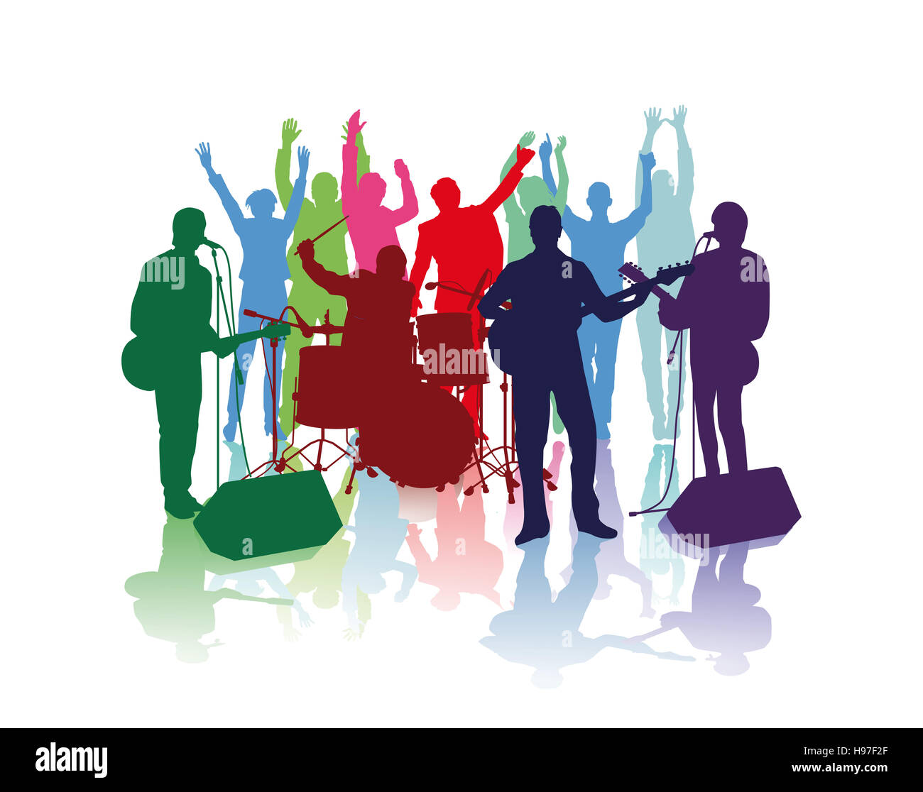 Rock concert fans Cut Out Stock Images & Pictures - Alamy