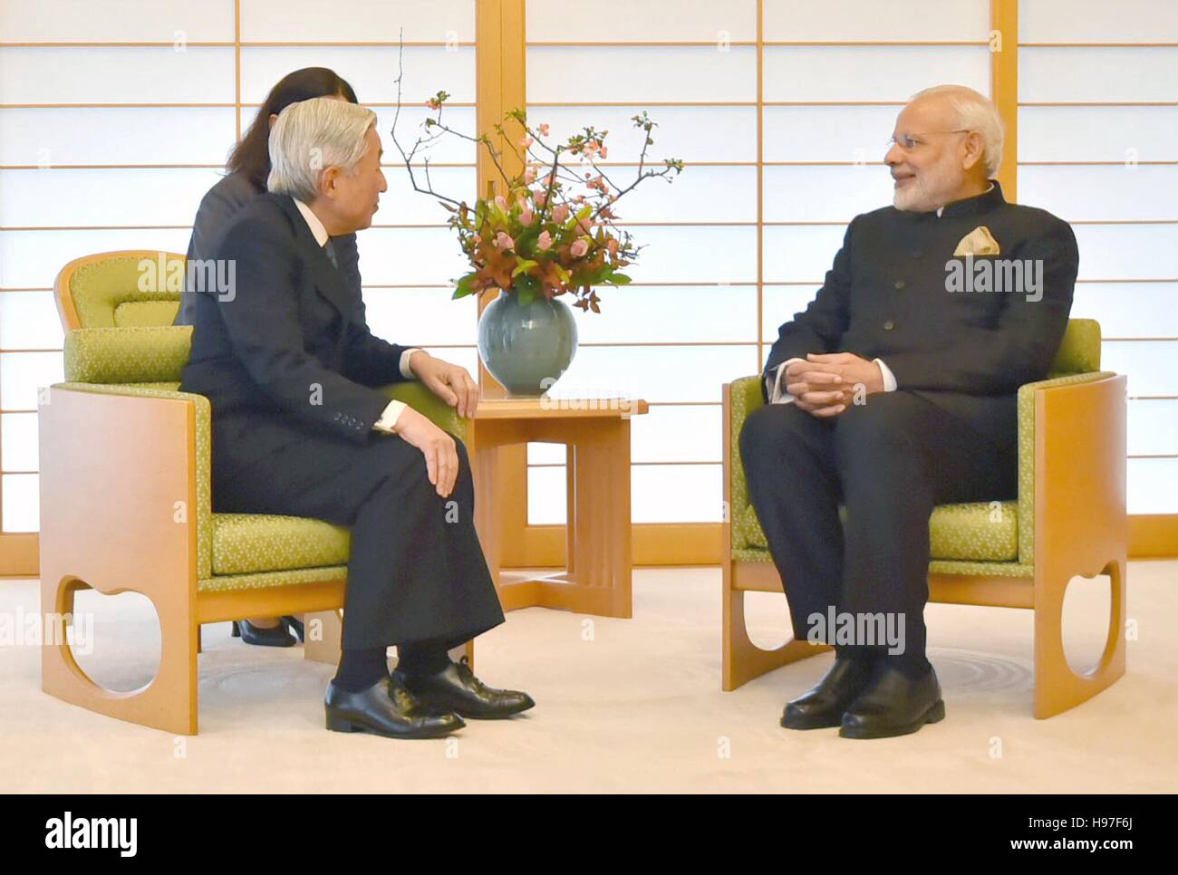 Indian Prime Minister Narendra Modi meets with Japanese Emperor Akihito ...