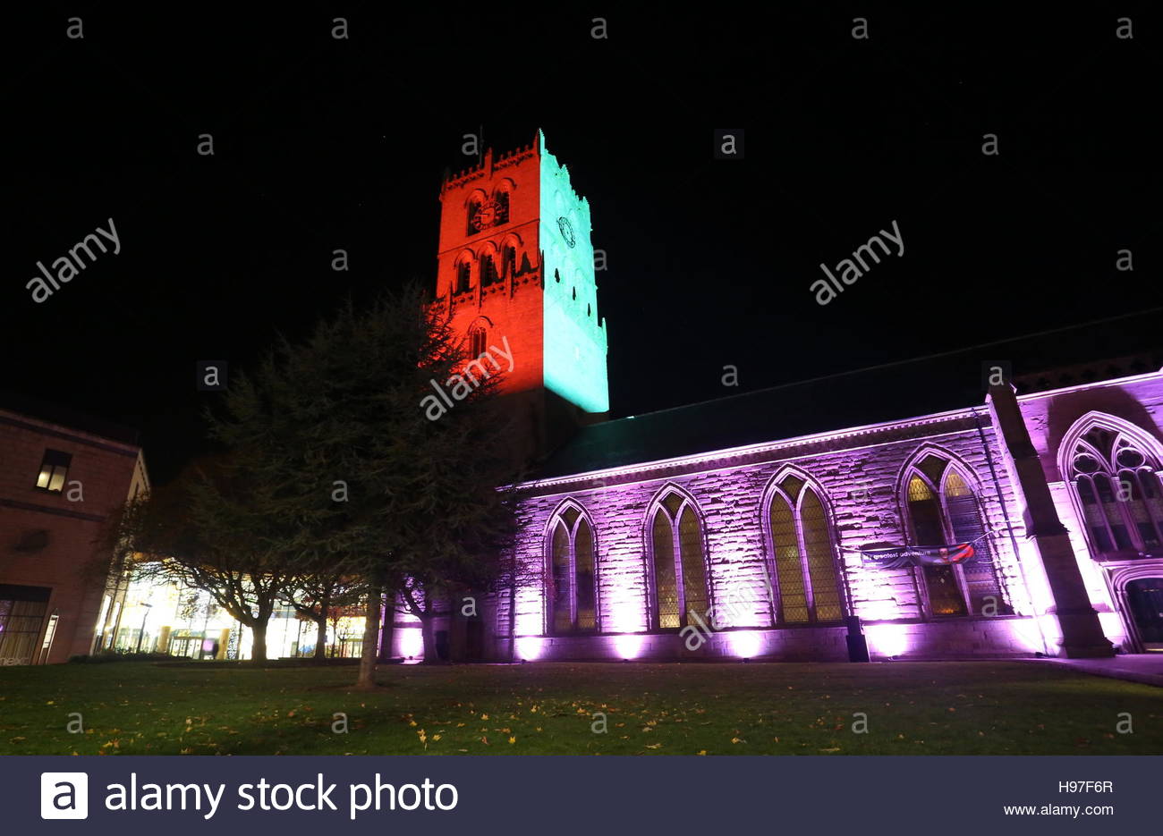 Illuminated Church Steeple Stock Photos & Illuminated Church Steeple ...