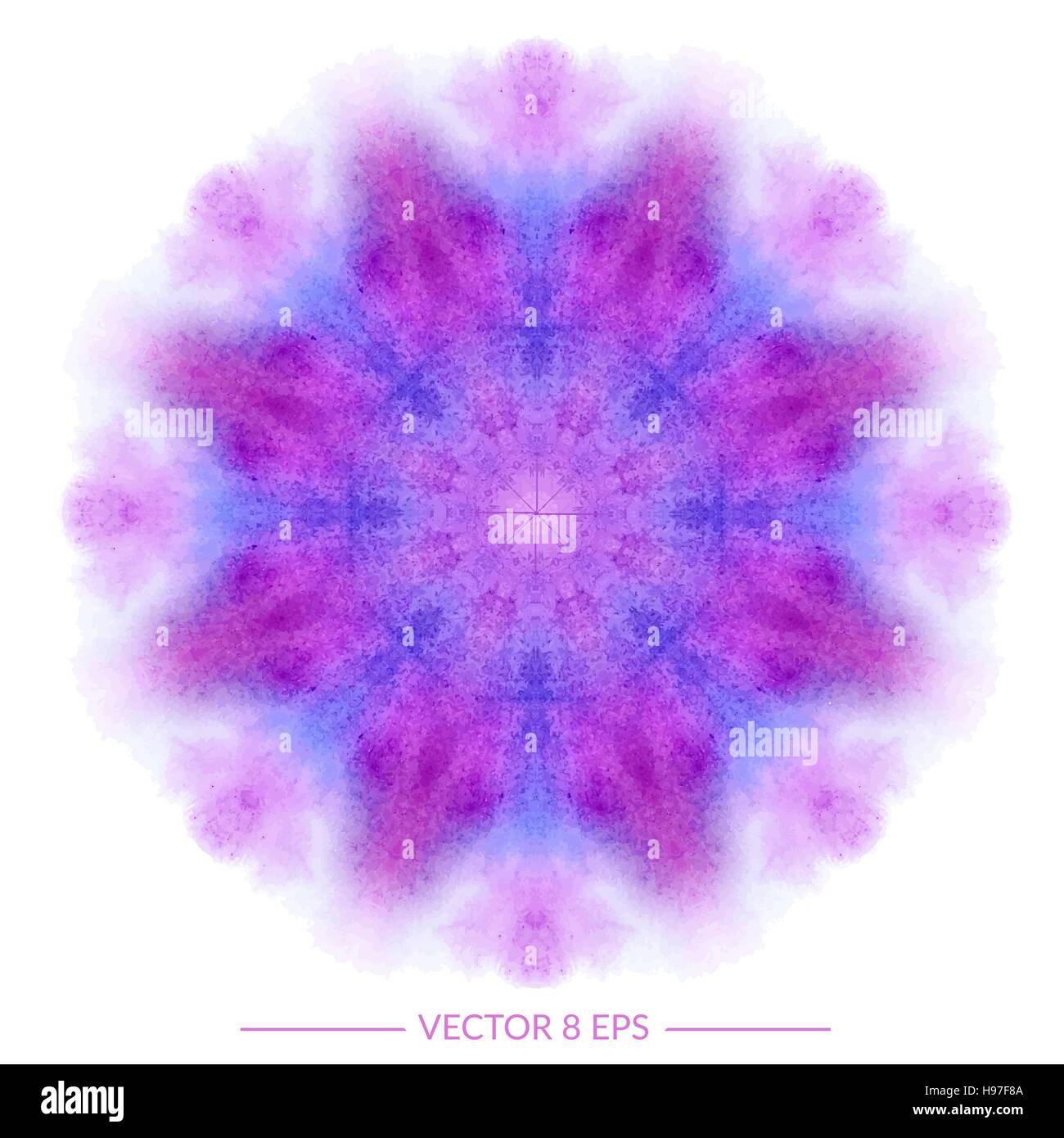 Vector hand drawn watercolor mandala pattern. Beautiful gentle ...
