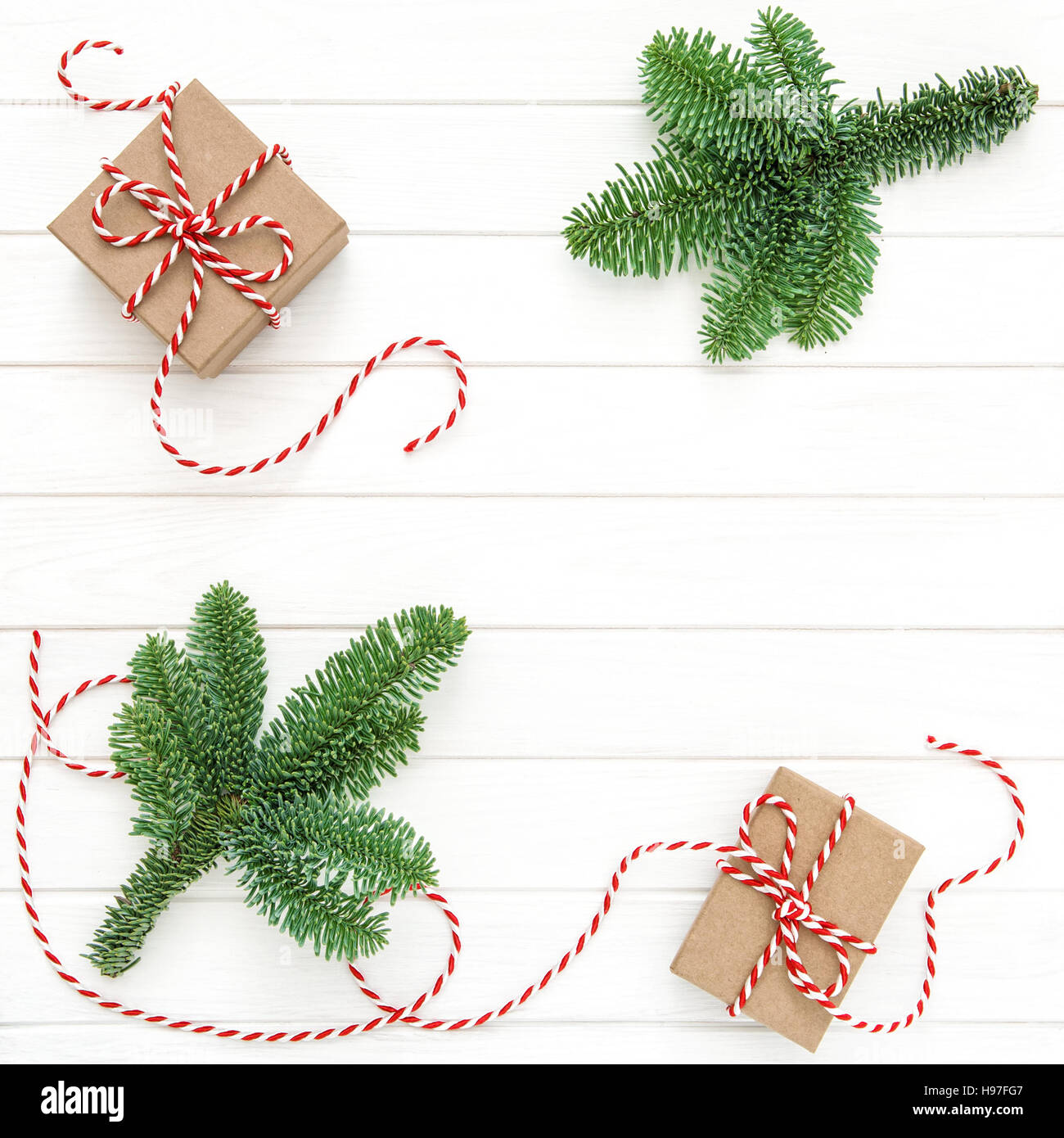 Flat lay christmas gift Cut Out Stock Images & Pictures - Alamy