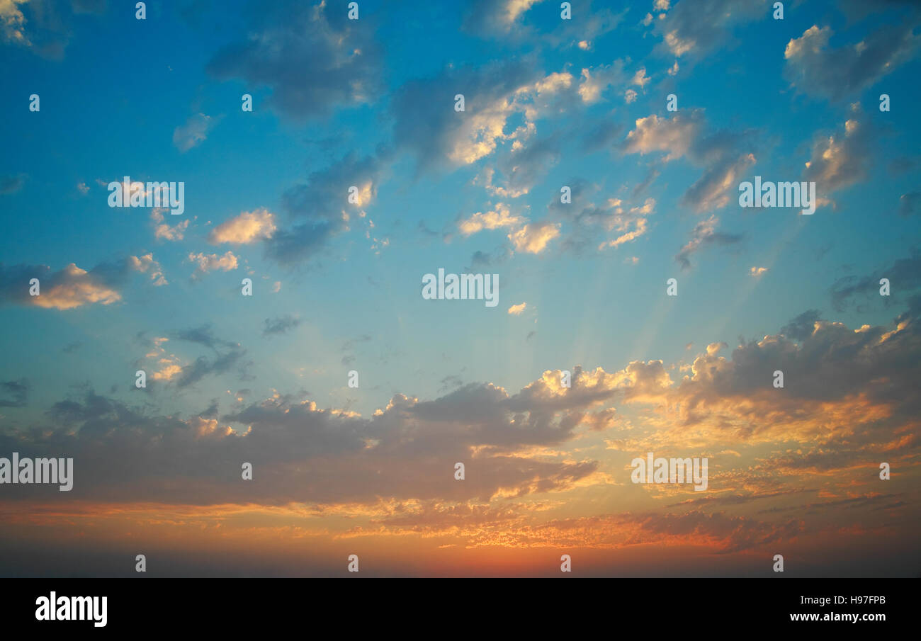 A beautiful cloudy sky at sunset Stock Photo - Alamy