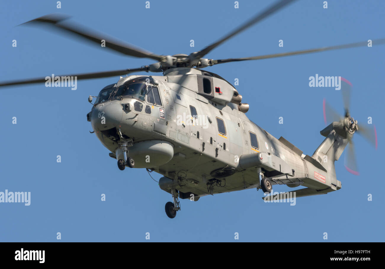 Royal Navy Merlin MK2 Helicopter operating from RNAS Culdrose Stock ...