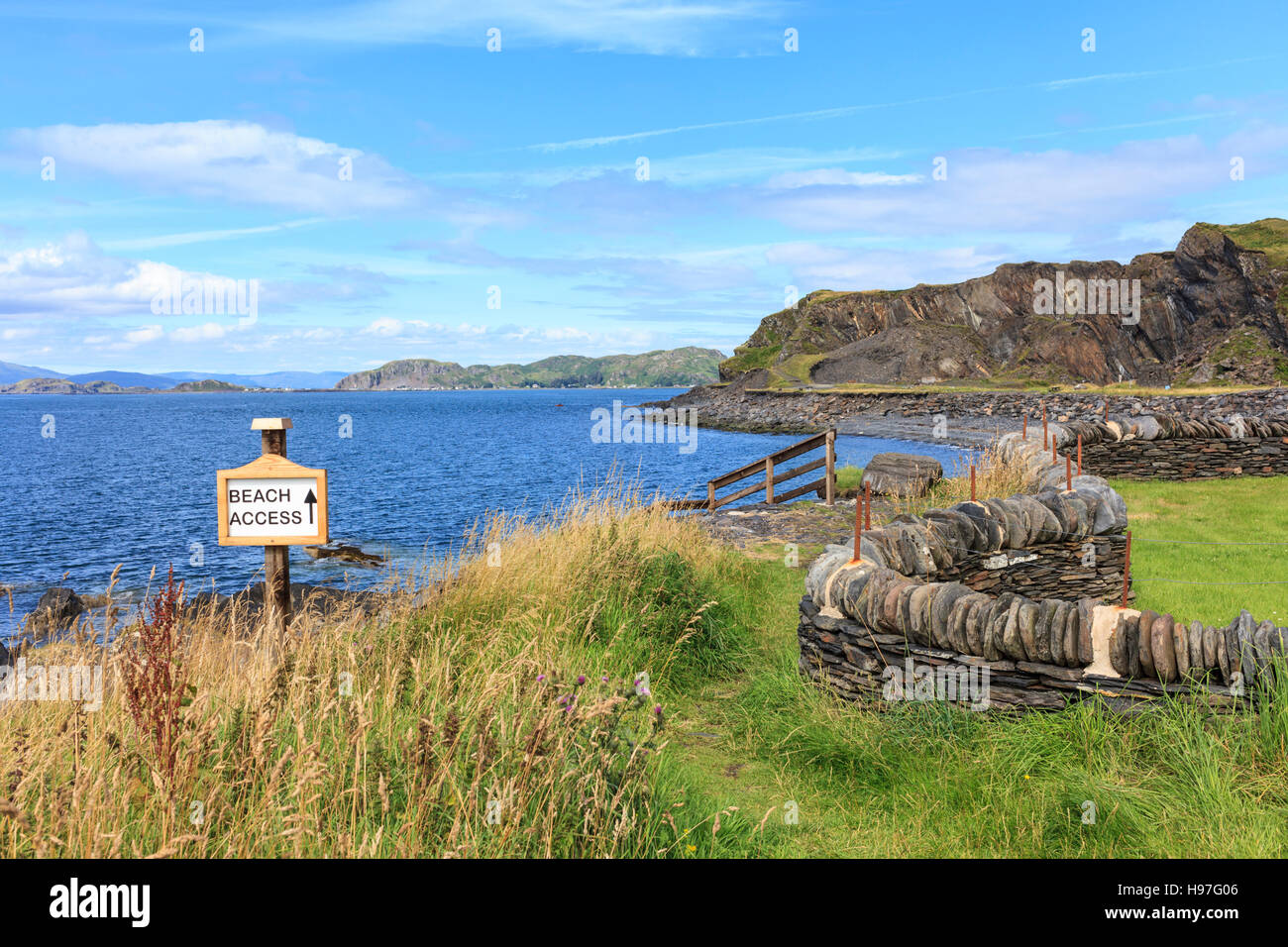 Beach Access at Cullipool, Luing Stock Photo - Alamy