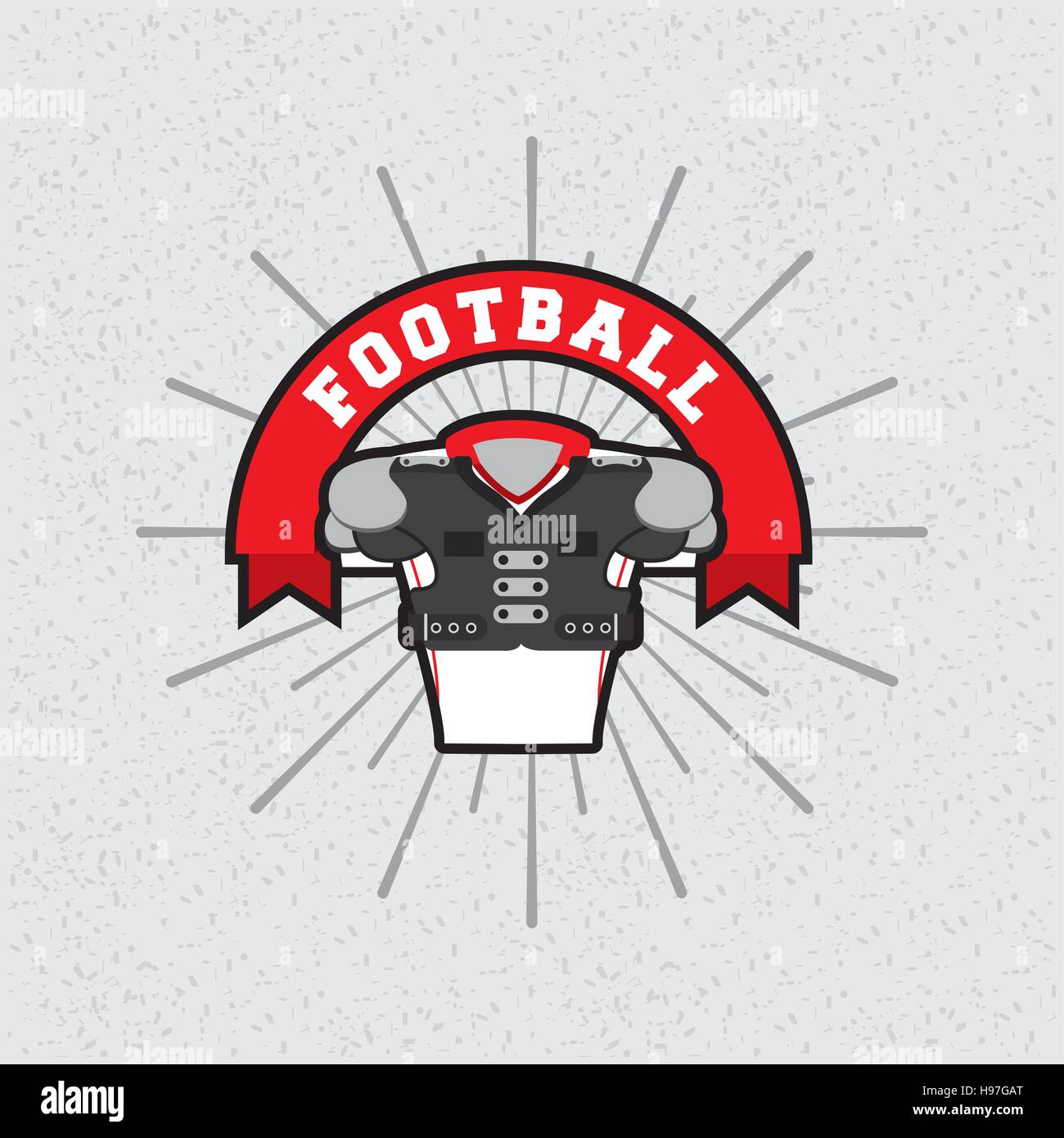 american football with body protection element over white background ...
