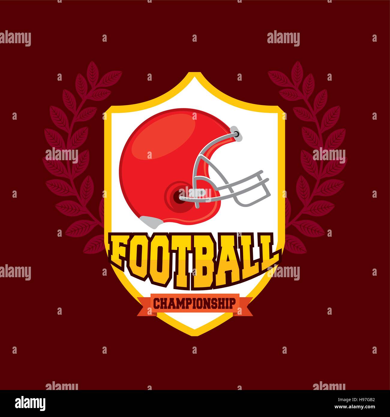 american football with red helmet icon. colorful design. vector ...