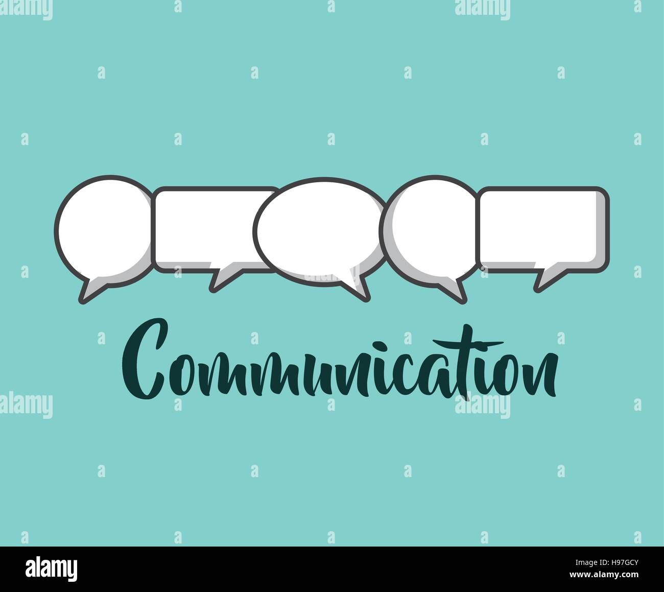 different types communication bubbles over blue background. vector ...