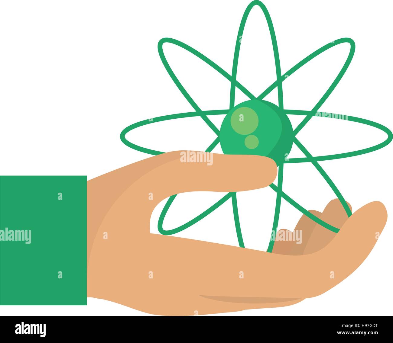 hand human with atom molecule Stock Vector Image & Art - Alamy