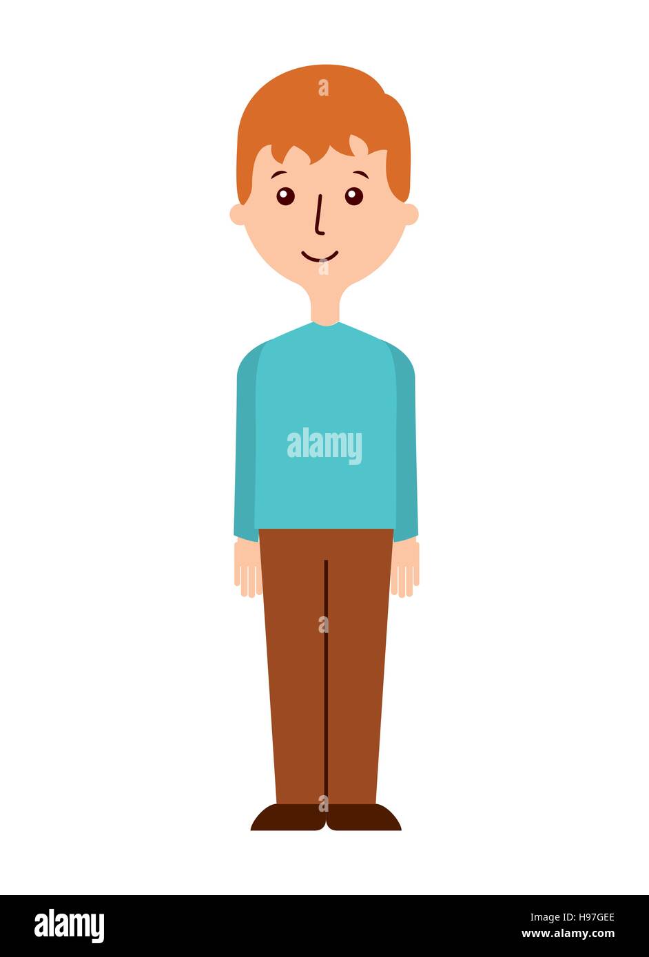 cartoon man with casual clothes over white background. vector ...