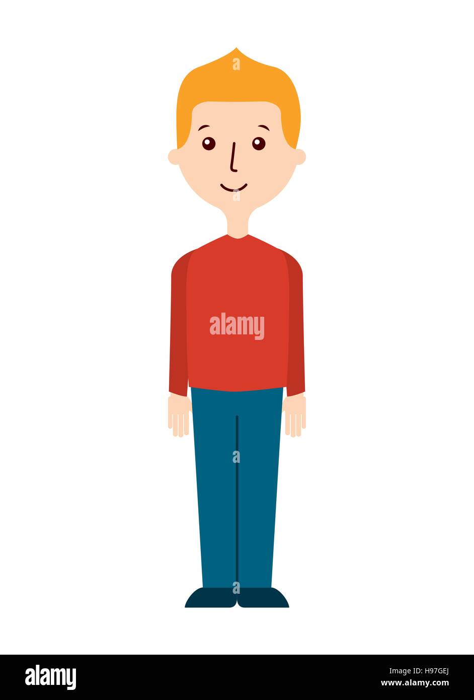cartoon man with casual clothes over white background. vector ...