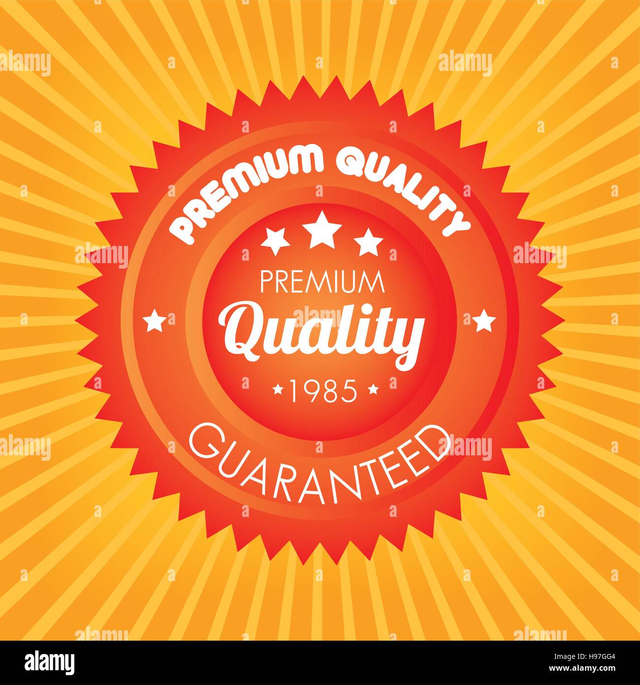 premium quality guaranteed orange sticker vector illustration Stock ...