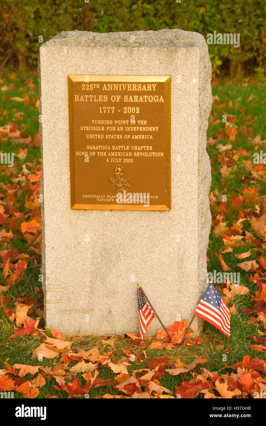 Battle monument, Saratoga National Historic Site, New York Stock Photo ...