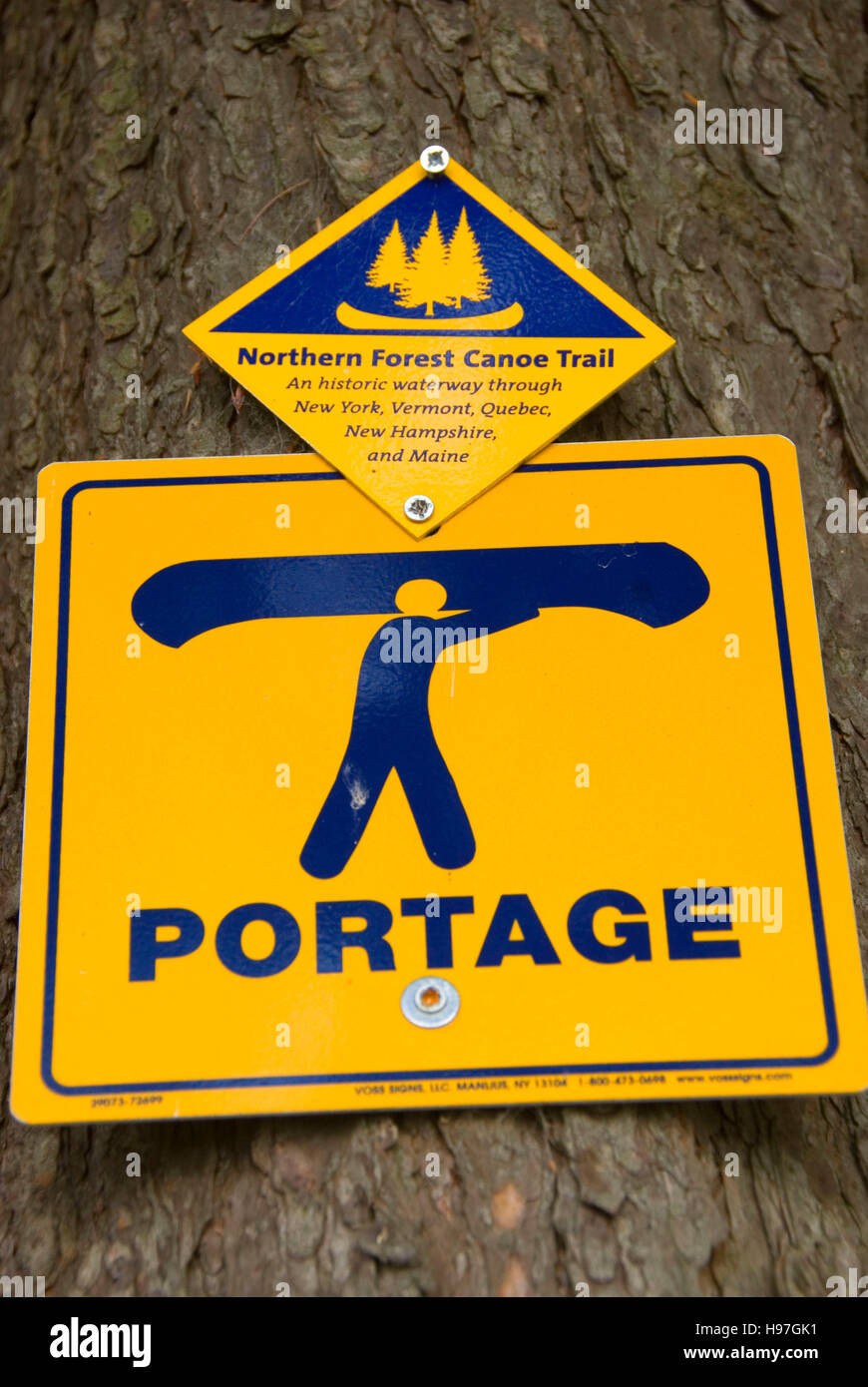 Canoe Trail sign on Upper Saranac Lake, Saranac Lake Wild Forest ...