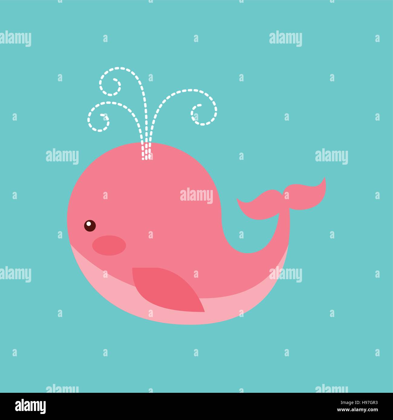 Cute Pink Whale Clipart