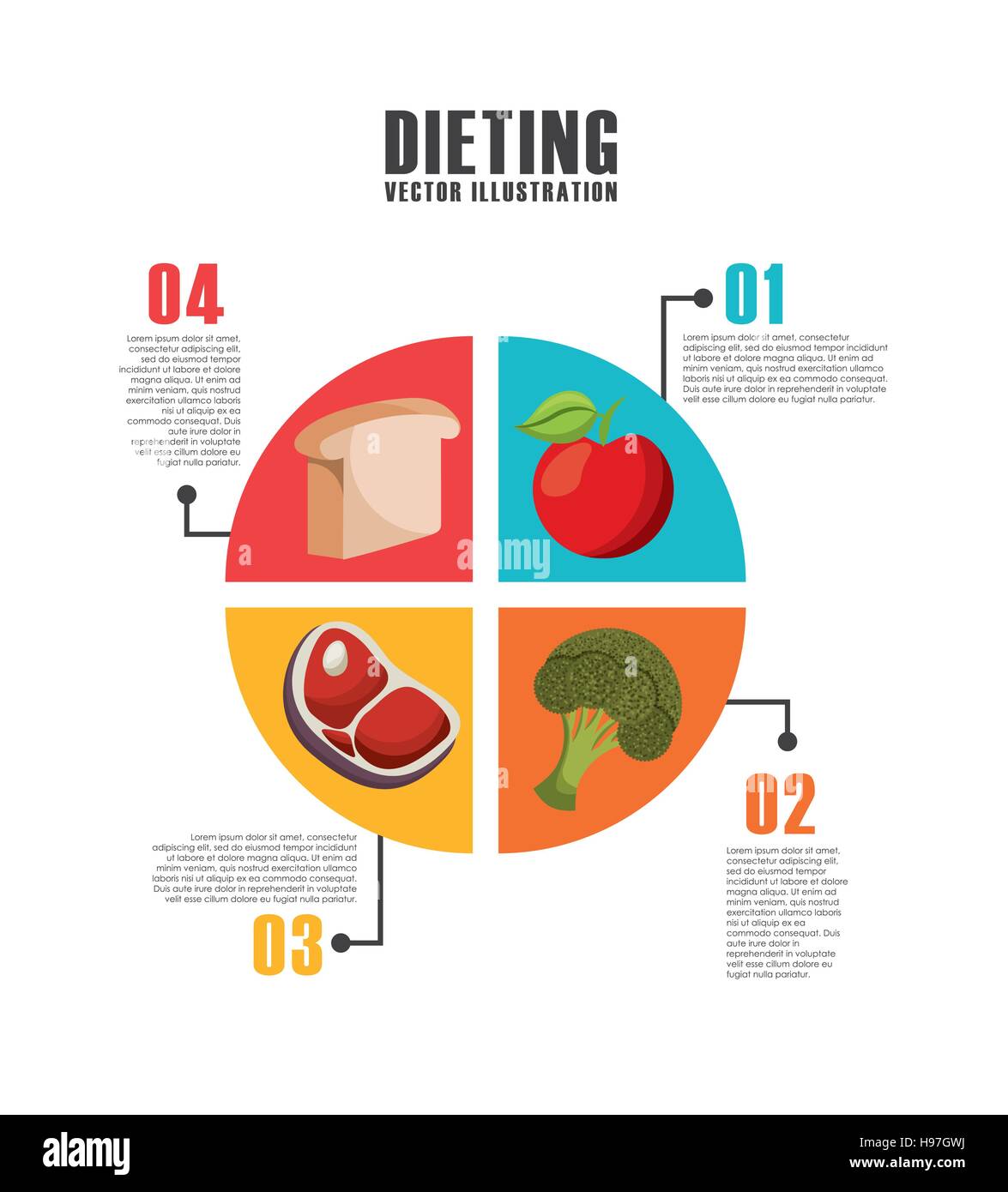 infographic presnetation of healthy food for dieting design. vector ...