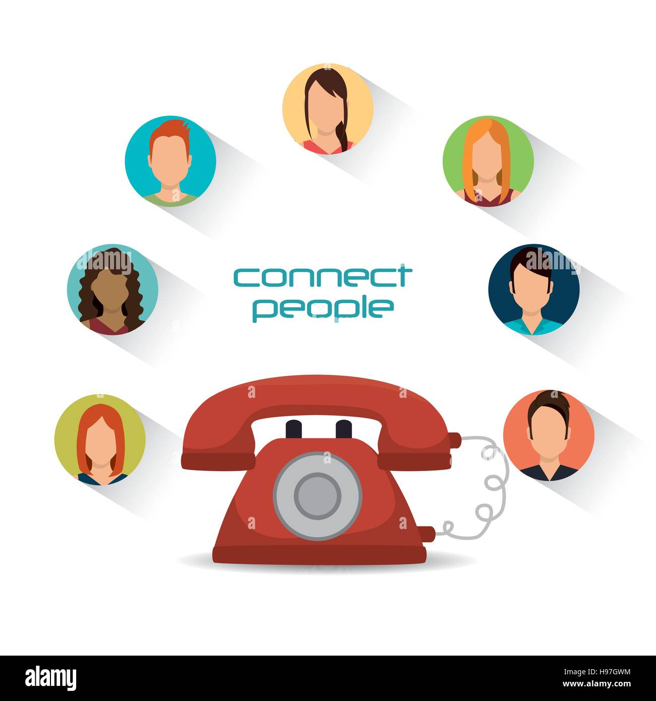 telephone communication connected people vector illustration eps 10 ...
