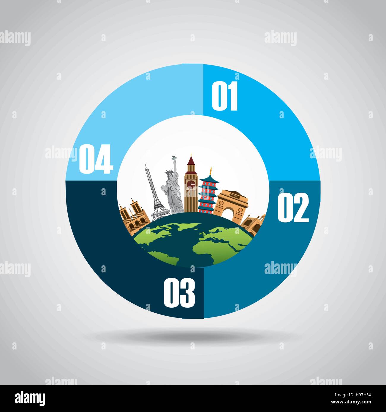 infographic presentation of iconic monuments of the world. colorful ...
