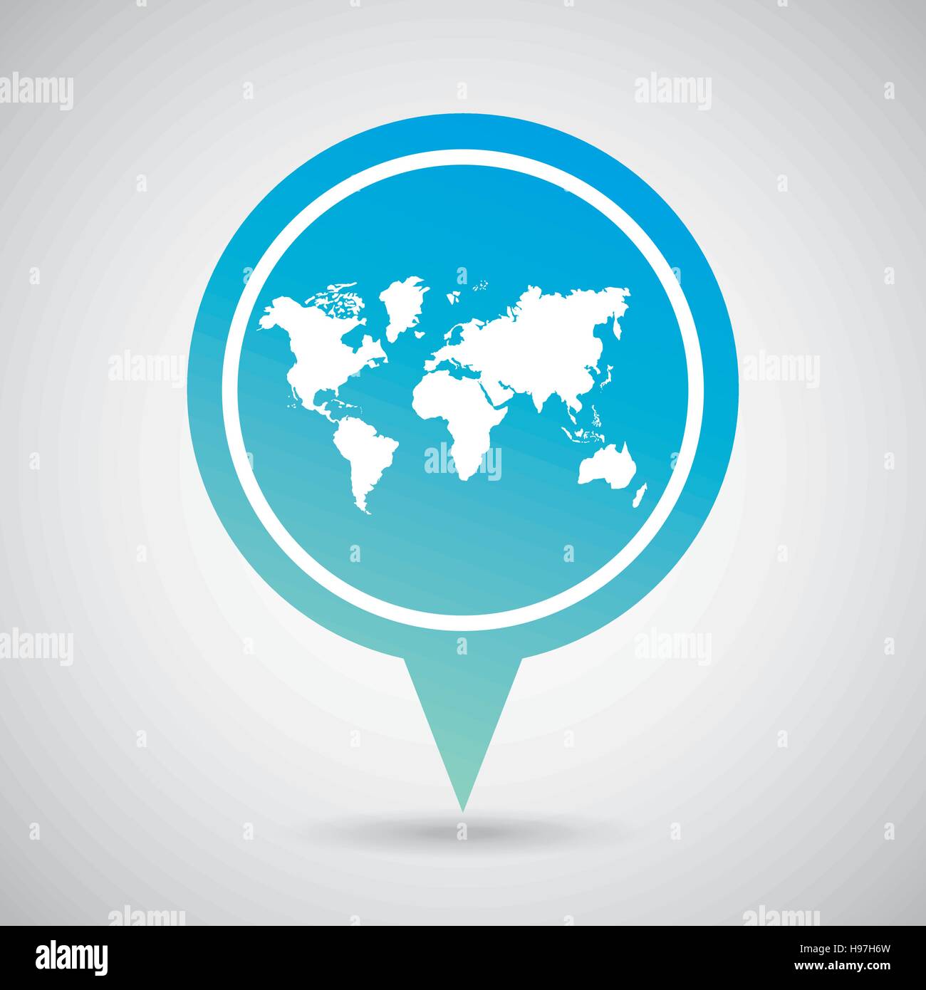 pin with world map icon over white background. vector illustration ...
