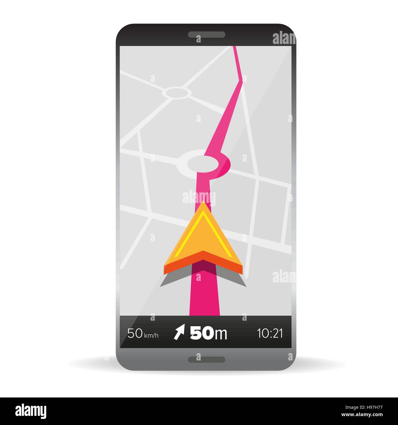 Navigation - Map with arrow Stock Vector Image & Art - Alamy