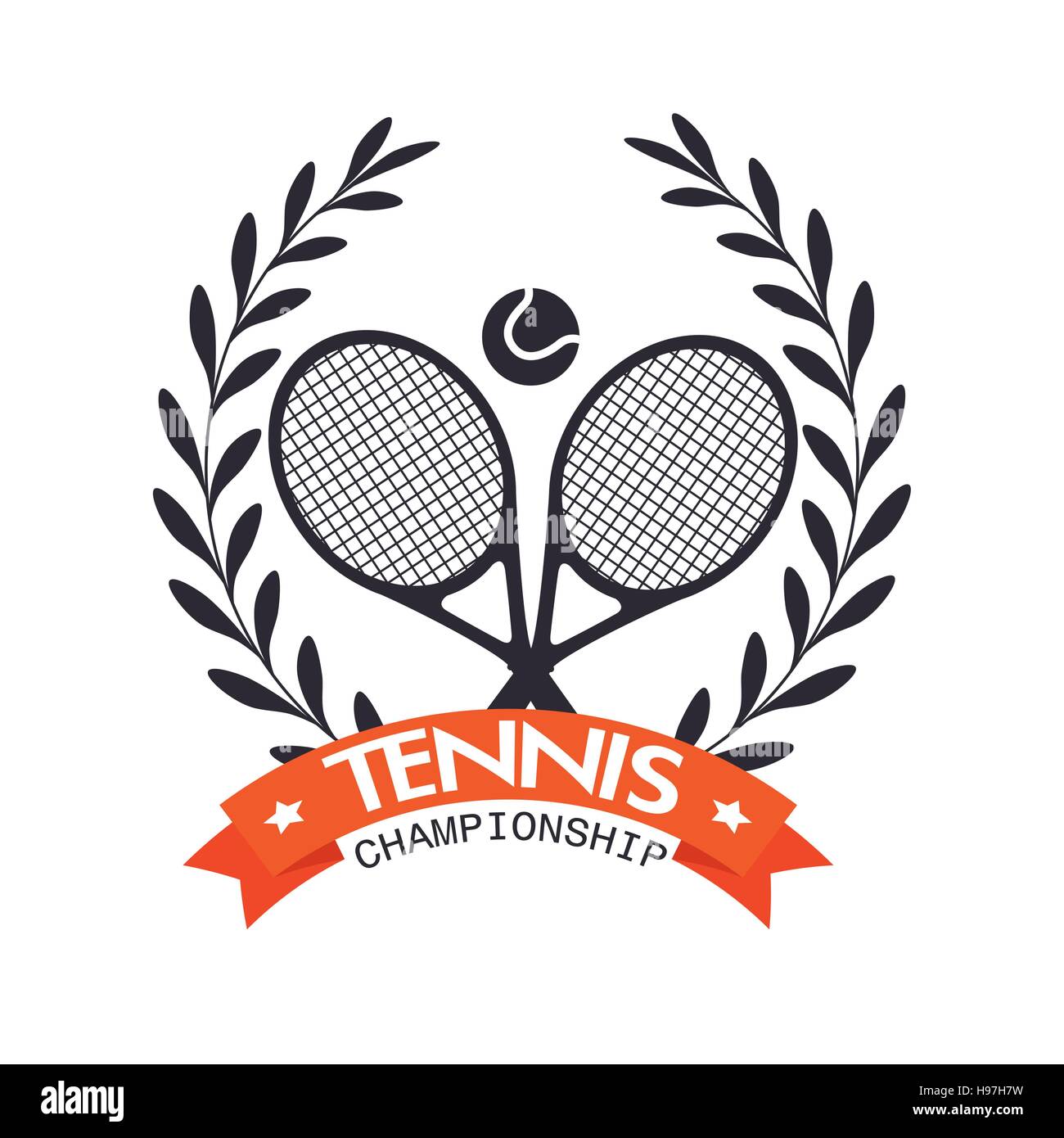 tennis championship rackets ball label graphic vector illustration eps ...