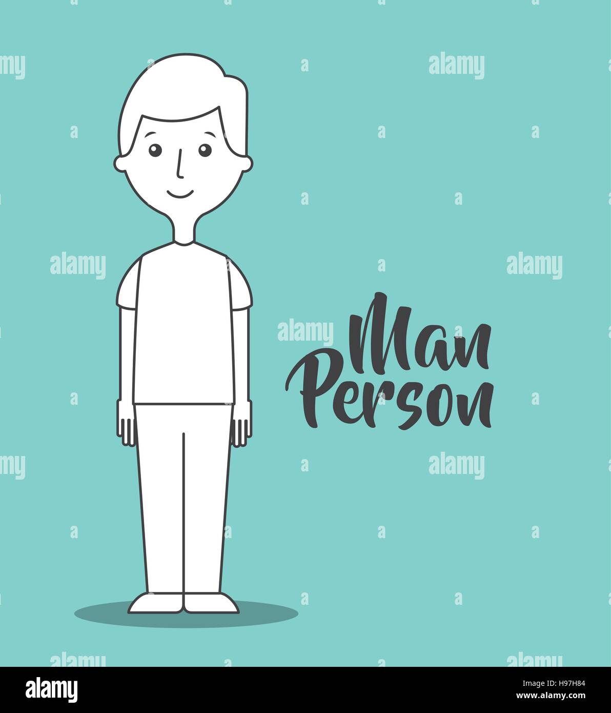 cartoon man person standing over blue background. vector illustration ...