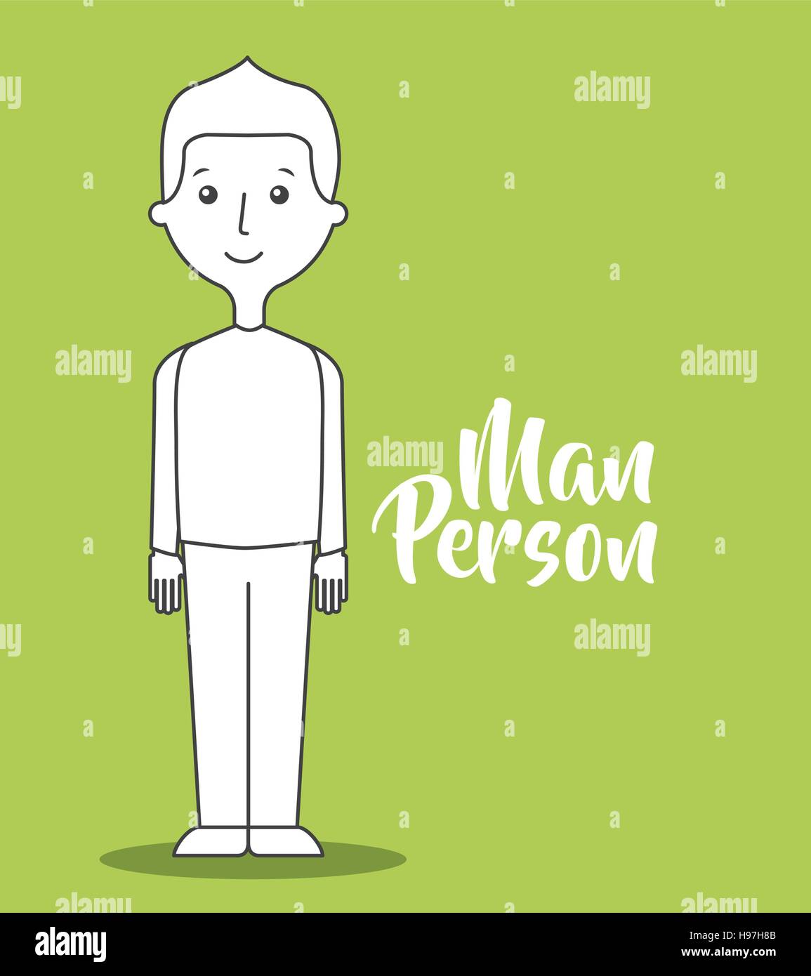 cartoon man person standing over green background. vector illustration ...