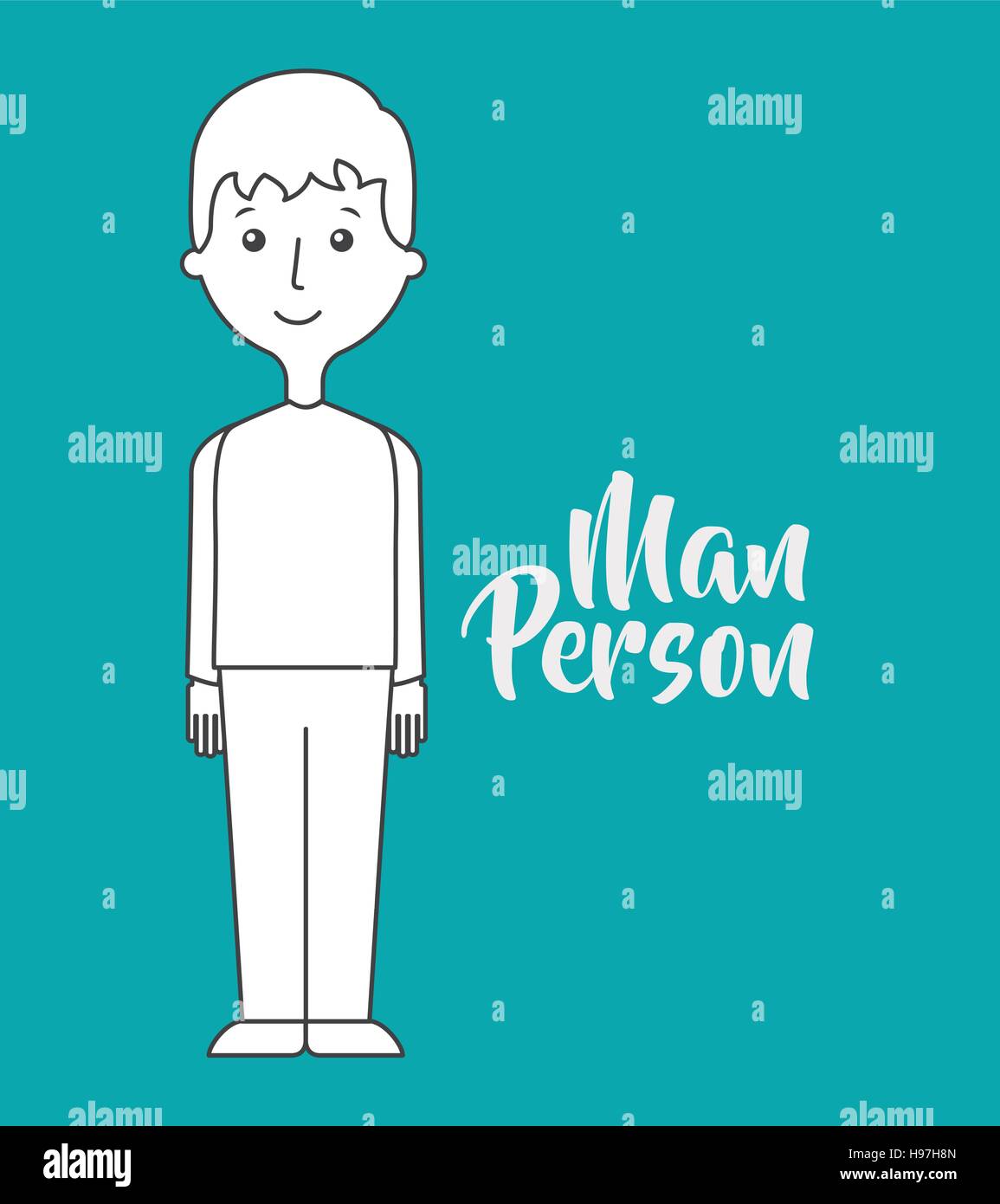 cartoon man person standing over blue background. vector illustration ...