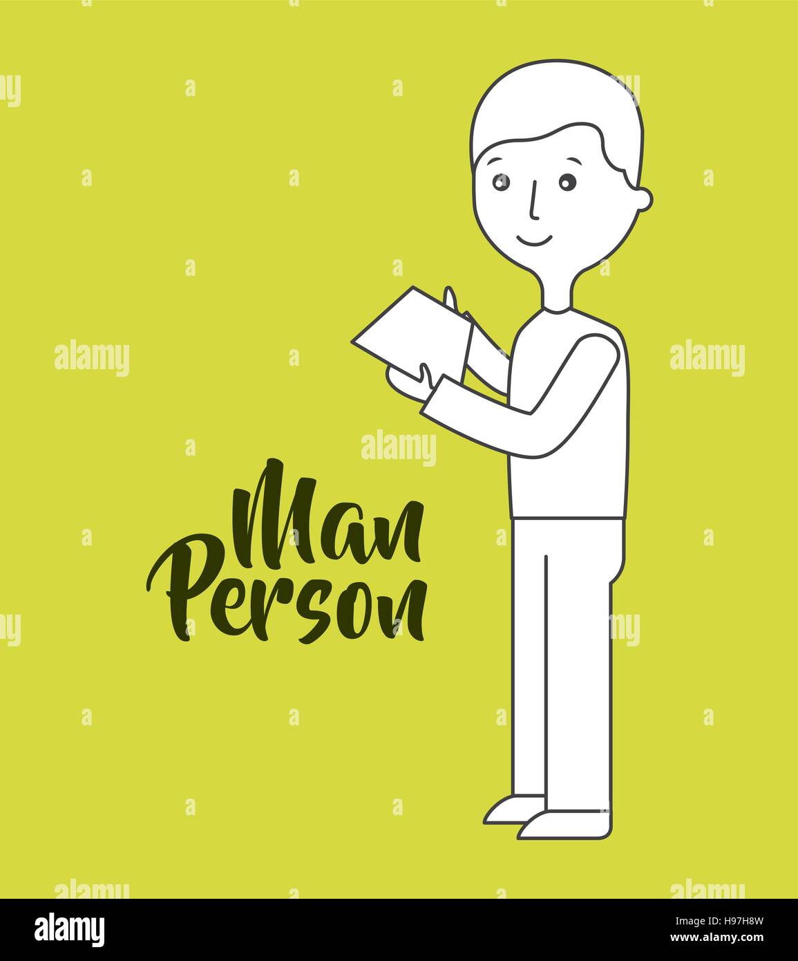 cartoon man person standing over green background. vector illustration ...