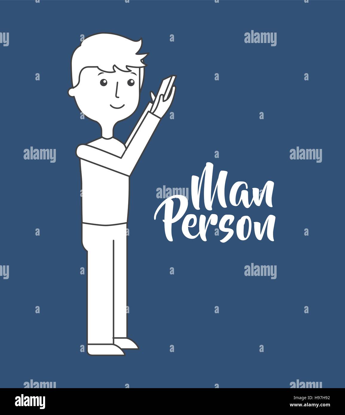 cartoon man person standing over blue background. vector illustration ...